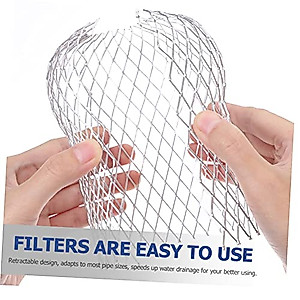 DOITOOL 12 pcs drain filter roof downspout strainer gutter balloon guard stainless filter strainer gutter downspout guard anti-blocking Screen Shield net safety mask Stainless steel