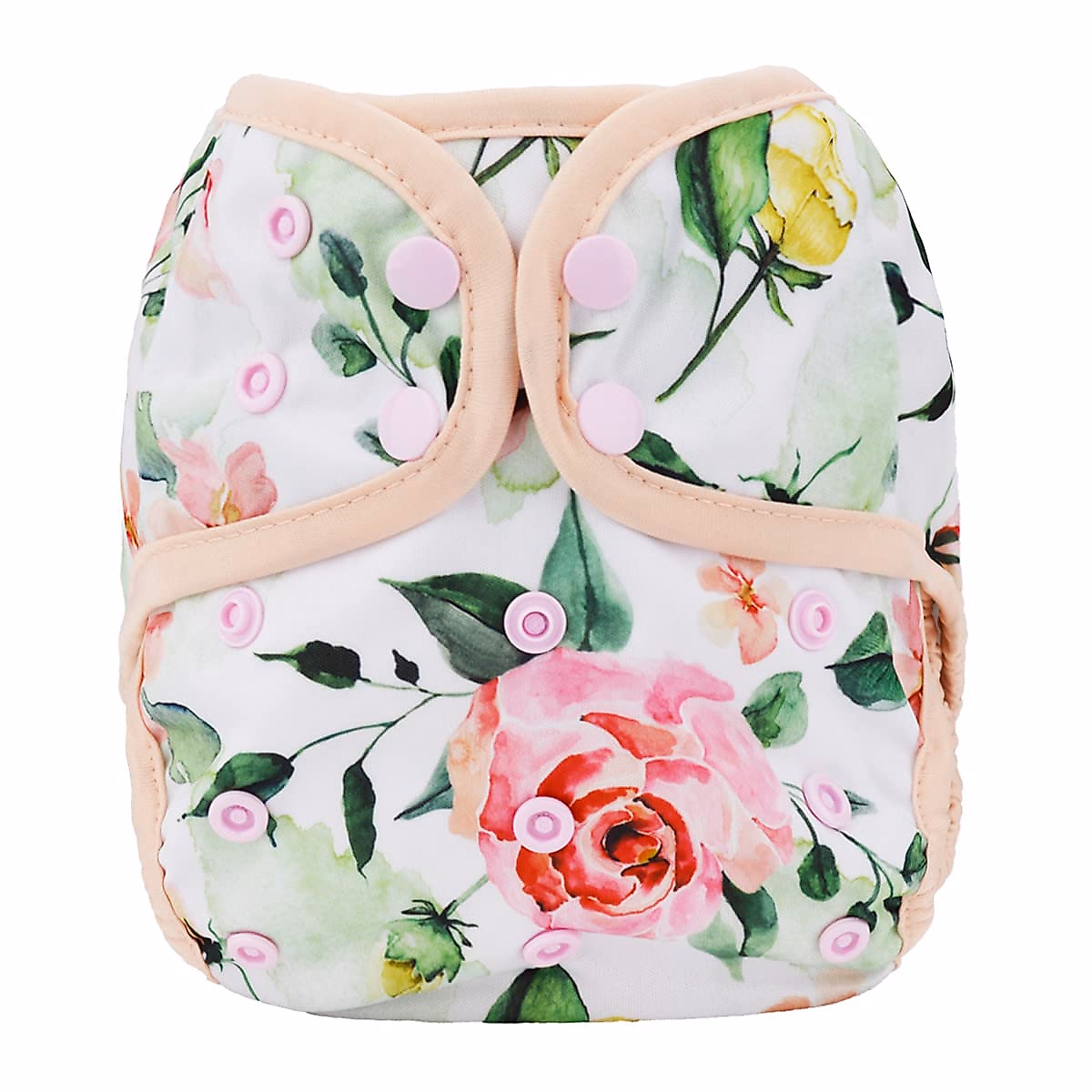 Sigzagor Baby Diaper Cover Nappy One Size 8lbs to 36lbs (Pink Flowers)
