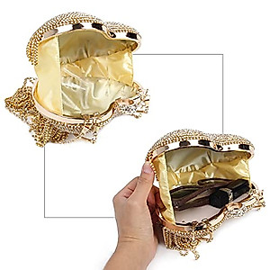 Lanpet Women Heart Shape Evening Clutch Bag,Rhinestone Diamond Wedding Party Purse Handbag