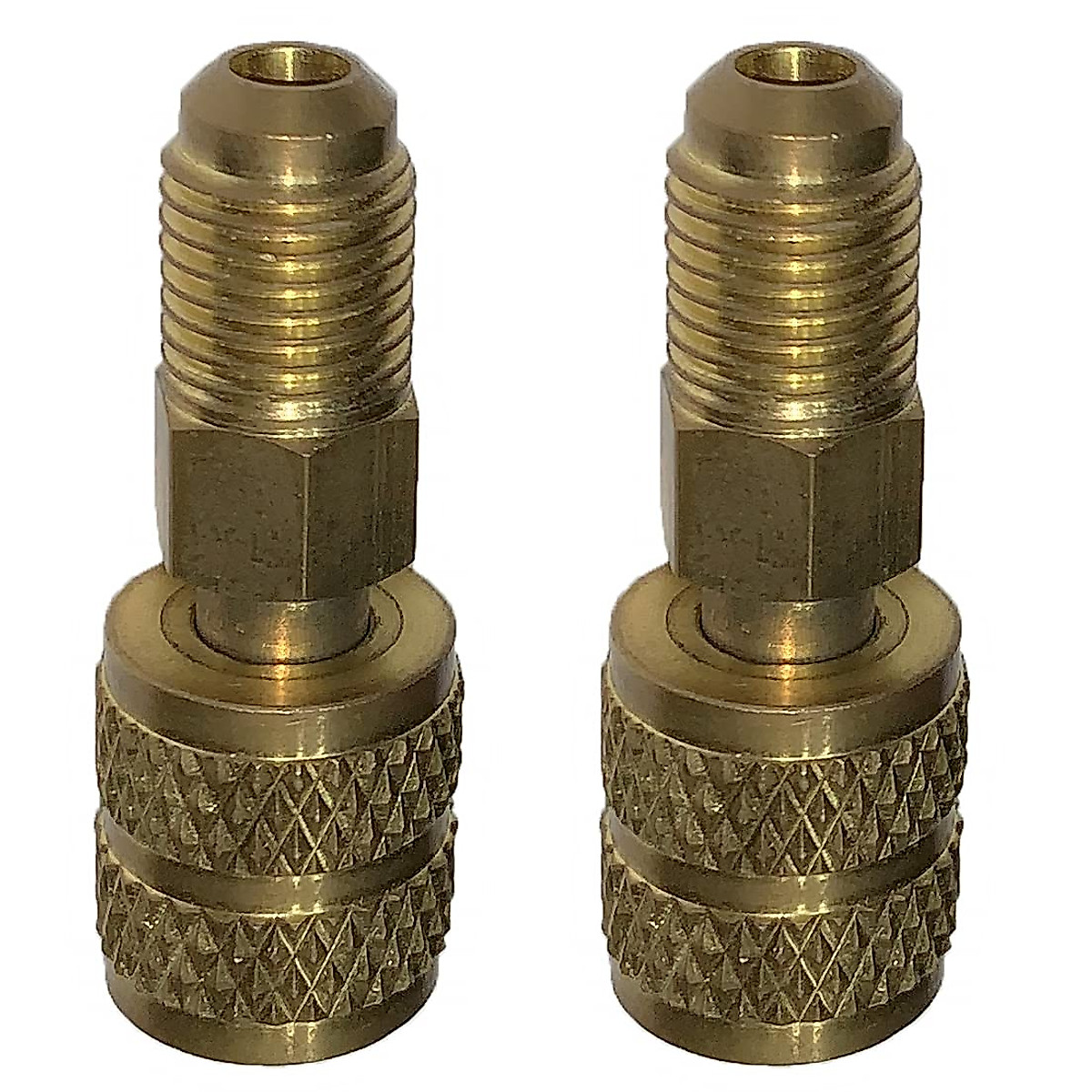 Honsysteck R410A Mini Split System Charging Vacuum Port R410 Adapter Swivel Type, 5/16 Female, 1/4 Male SAE (2)