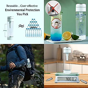 FXTNKYY Portable Sparkling Water Maker，440ml Soda Maker Machine, Personal Eltzer Machine for Home and Outdoor Use ，Carbonated Water Machine No Electricity,BPA Free