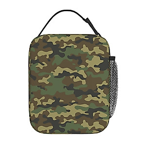 Green Camo Lunch Bags For Men Women Boys Girls Reusable Tote Lunch Bags For Office Work School Picnic Camping Thermal Insulation And Cold Preservation