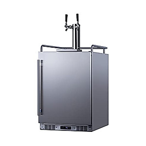 Summit SBC683OSTWIN 24" Wide Built-in or Freestanding Outdoor Beer Kegerator, Dual Tap, Weatherproof, Automatic Defrost, Digital Thermostat, Tap Cool System, Adjustable Shelves, four Casters