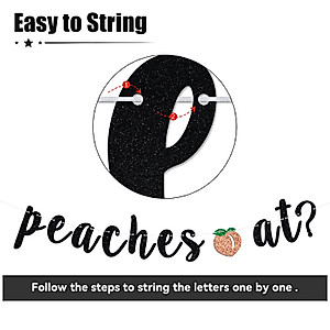 Where My Peaches at Banner, Bride to Be Bachelorette Party Decorations, Funny Peach Garland for Summer Fruit Peach Bridal Shower Engagement Wedding Party Sign Decoration Supplies, Black Glitter