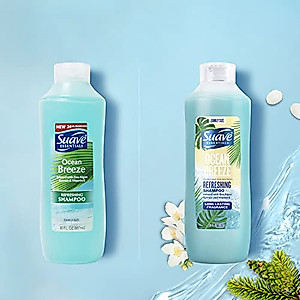 Suave Essentials Moisturizing Shampoo for Dry Hair Ocean Breeze with Sea Algae Extract and Vitamin E 30 oz, Pack of 6