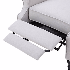 Christopher Knight Home Earlean Fabric Recliner (Set of 2), Light Gray, Dark Brown