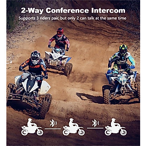 FreedConn Motorcycle Communication System Bluetooth 5.0 T-COMVB Music Sharing Helmet Bluetooth Headset for Motorbike Skiing 2~3 Riders Pairing/ 800M Intercom 1 Pack Changeable Hard & Soft Mic