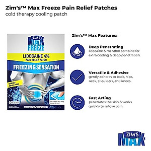 Zim's Max Freeze 4% Lidocaine Pain Relief Patches | 5 Count, White (P251220)