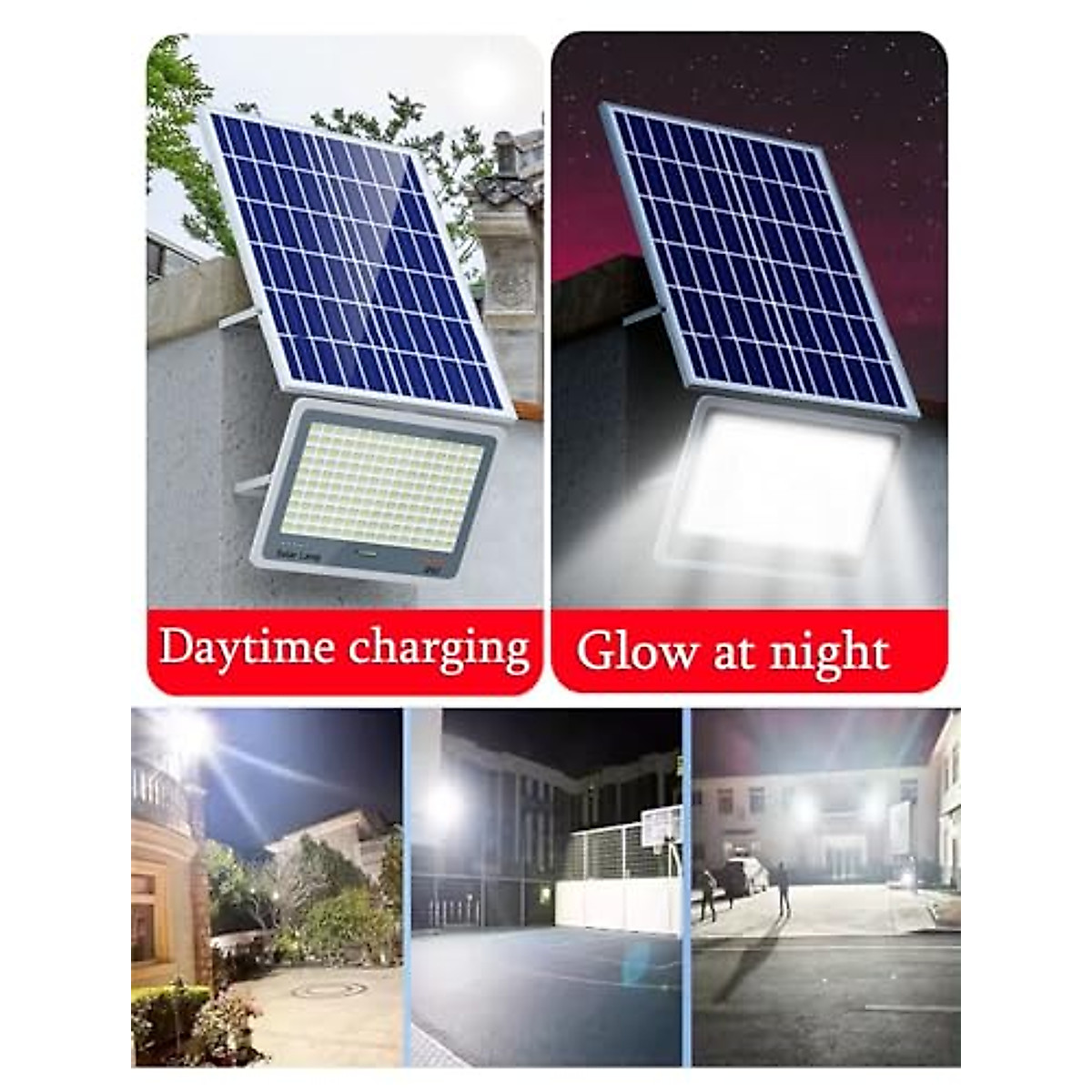 ZXXHNNAIH Solar Street Light IP67 Waterproofr Solar Parking Lot Lights, with 16.4ft Cable and Remote Control Solar Shed Light,for Yard Gazebo Shed Barn