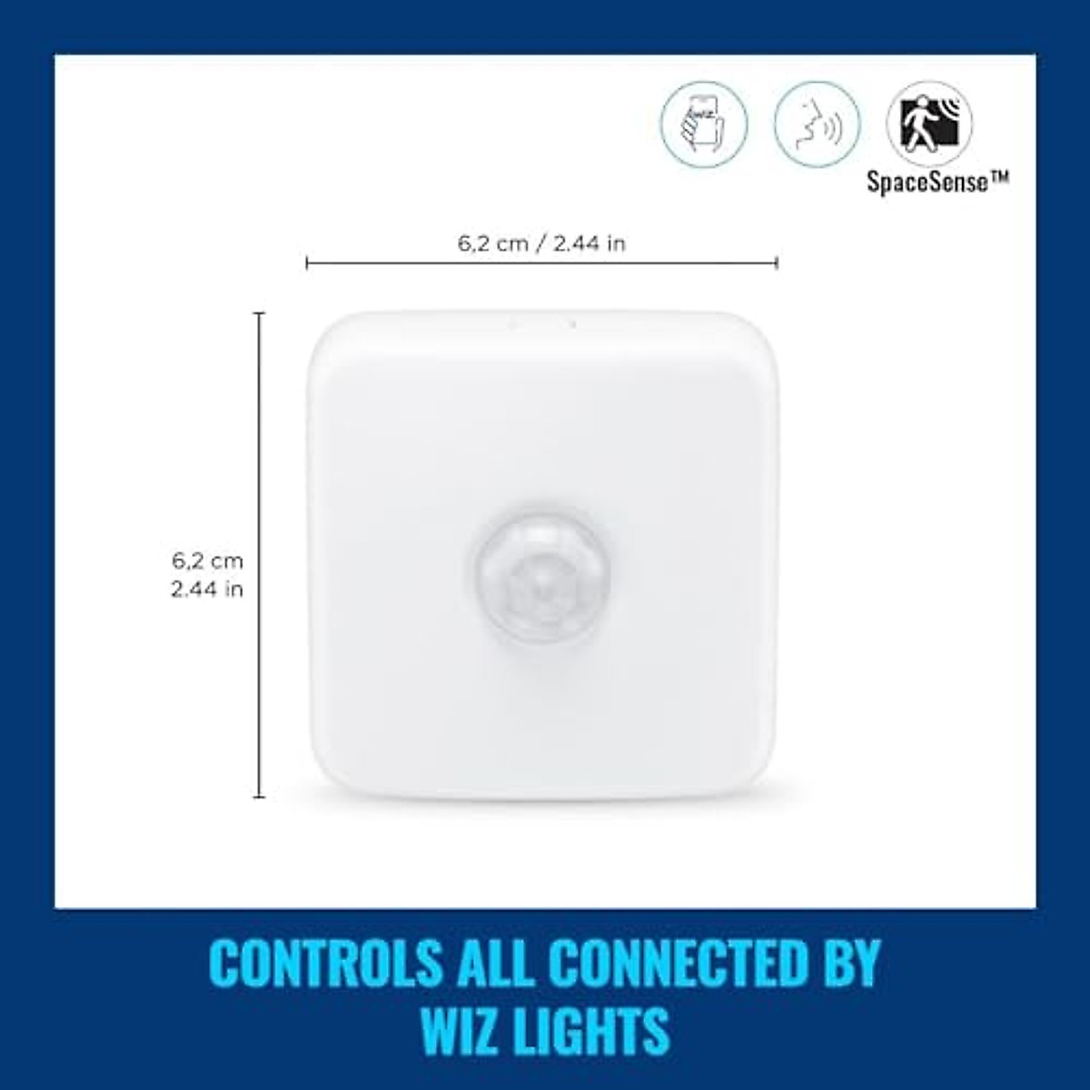 WiZ Indoor Motion Sensor - Connects to Your Wi-Fi- Works with WiZ Connected Products - Smart Motion Sensor - Batteries Included - White - 1 Pack
