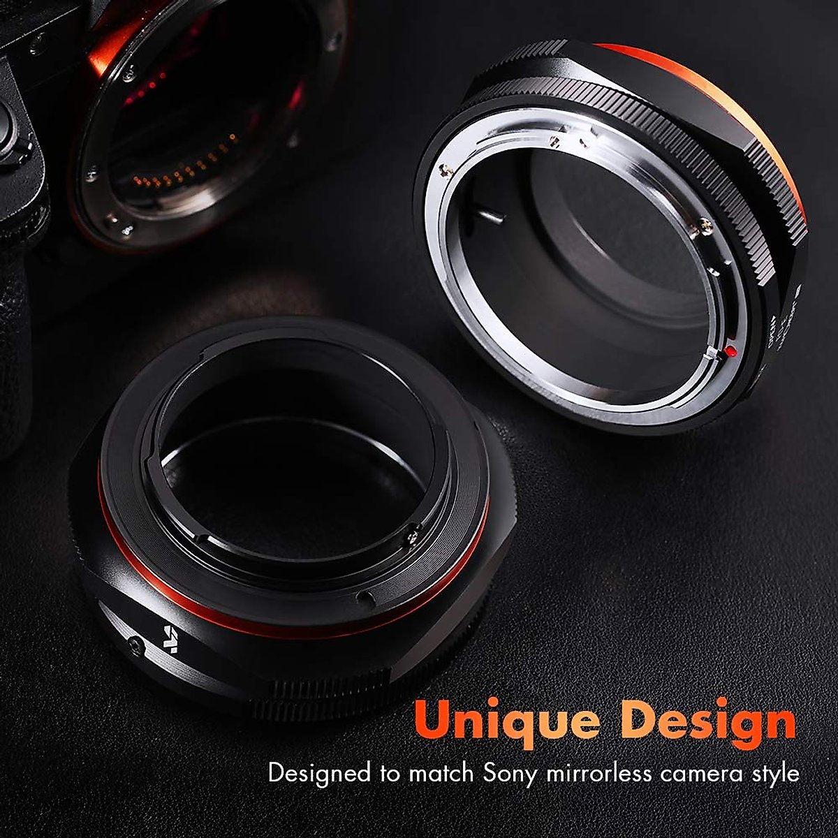 K&F Concept FD to E Mount Lens Mount Adapter Comaptible for Canon FD FL Mount Lens to E NEX Mount Mirrorless Cameras with Matting Varnish Design Comaptible for Sony A6000 A6400 A7II A5100 A7 A7RIII