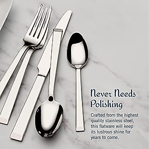 Mikasa Pinch Forged Stainless Steel 20 Piece Flatware Set, Service For 4