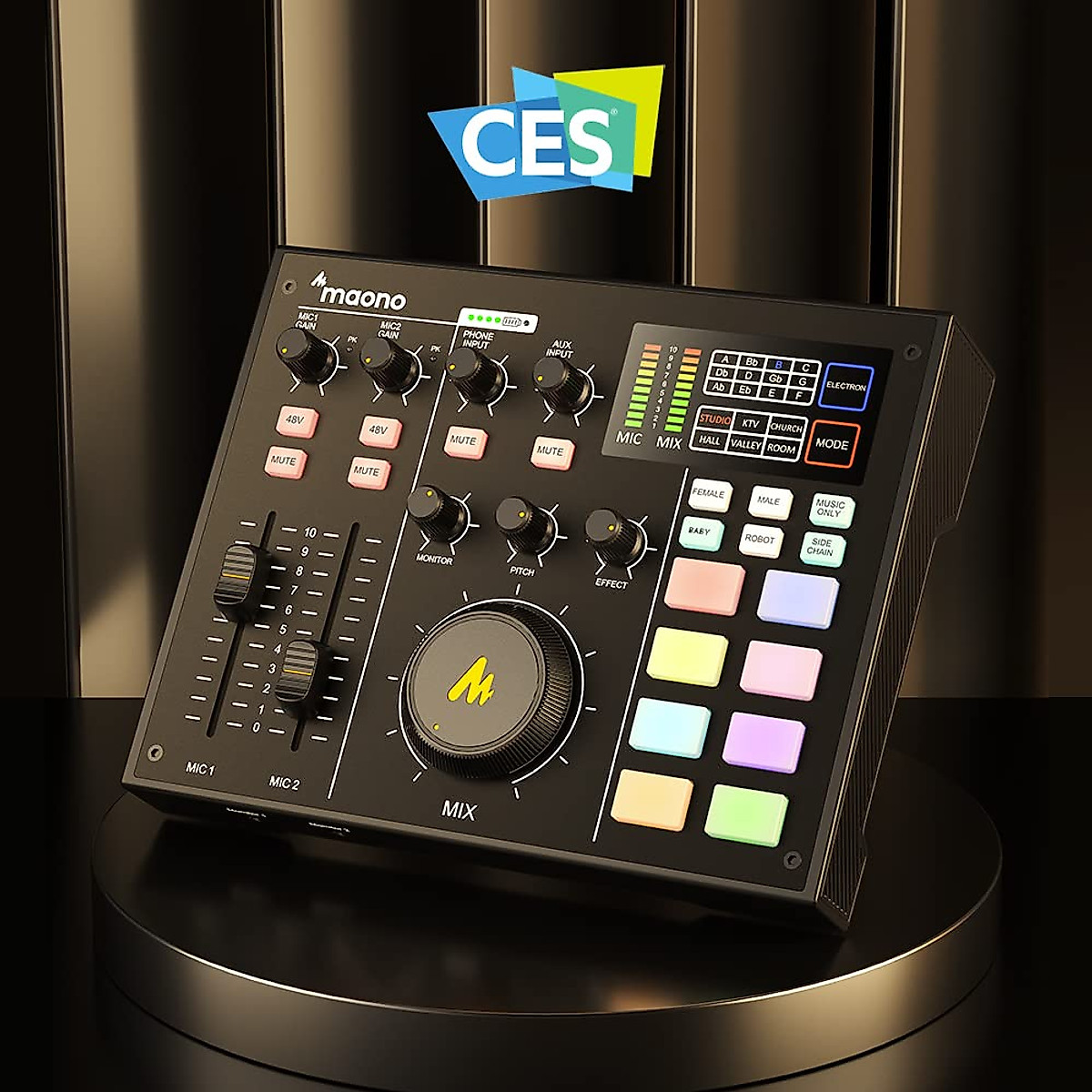 Audio Interface with Dynamic Microphone, Maonocaster Portable ALL-IN-ONE Podcast Production Studio for Guitar, Live Streaming, PC, Recording, and Gaming