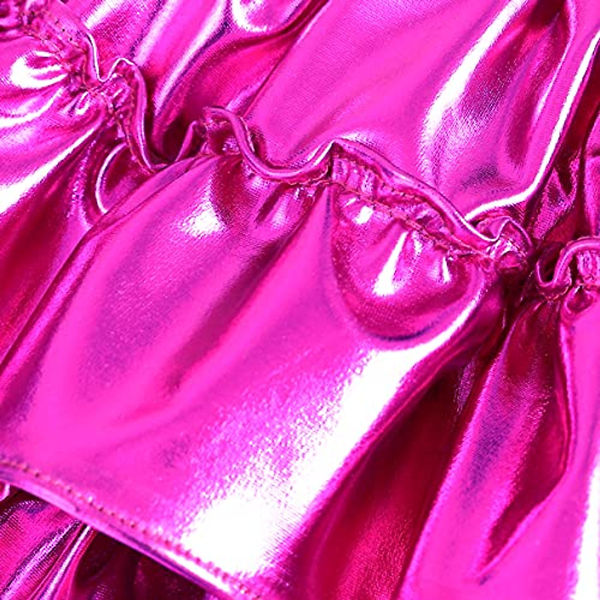 Somlatrecy Girls' Metallic Skirt Toddler Gold Tutu Skirt for Girls Sequin Skirt Rose 7 Years