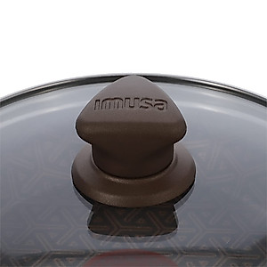 IMUSA USA 9.5" Nonstick Fry Pan with Thermal Signal Indicator and Glass Lid/Steam Vent