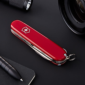 Victorinox Swiss Army Compact Pocket Knife, Red, 91mm