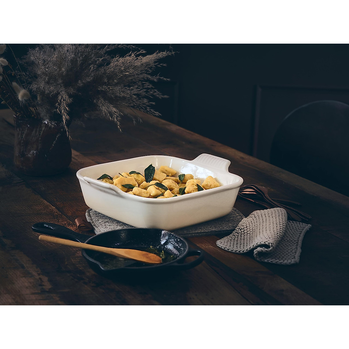 Le Creuset Stoneware Heritage Square Dish, 3 qt. (9"), Meringue