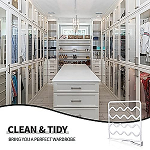 Jetec 16 Pieces Plastic Shelf Dividers Closet Divider Shelf Separator Adjustable for Closets Wardrobes Cabinets Bookshelves Organization and Storage, White