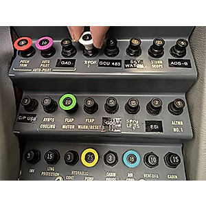 Aircraft Color Coded Circuit Breaker Caps - 12 Pack