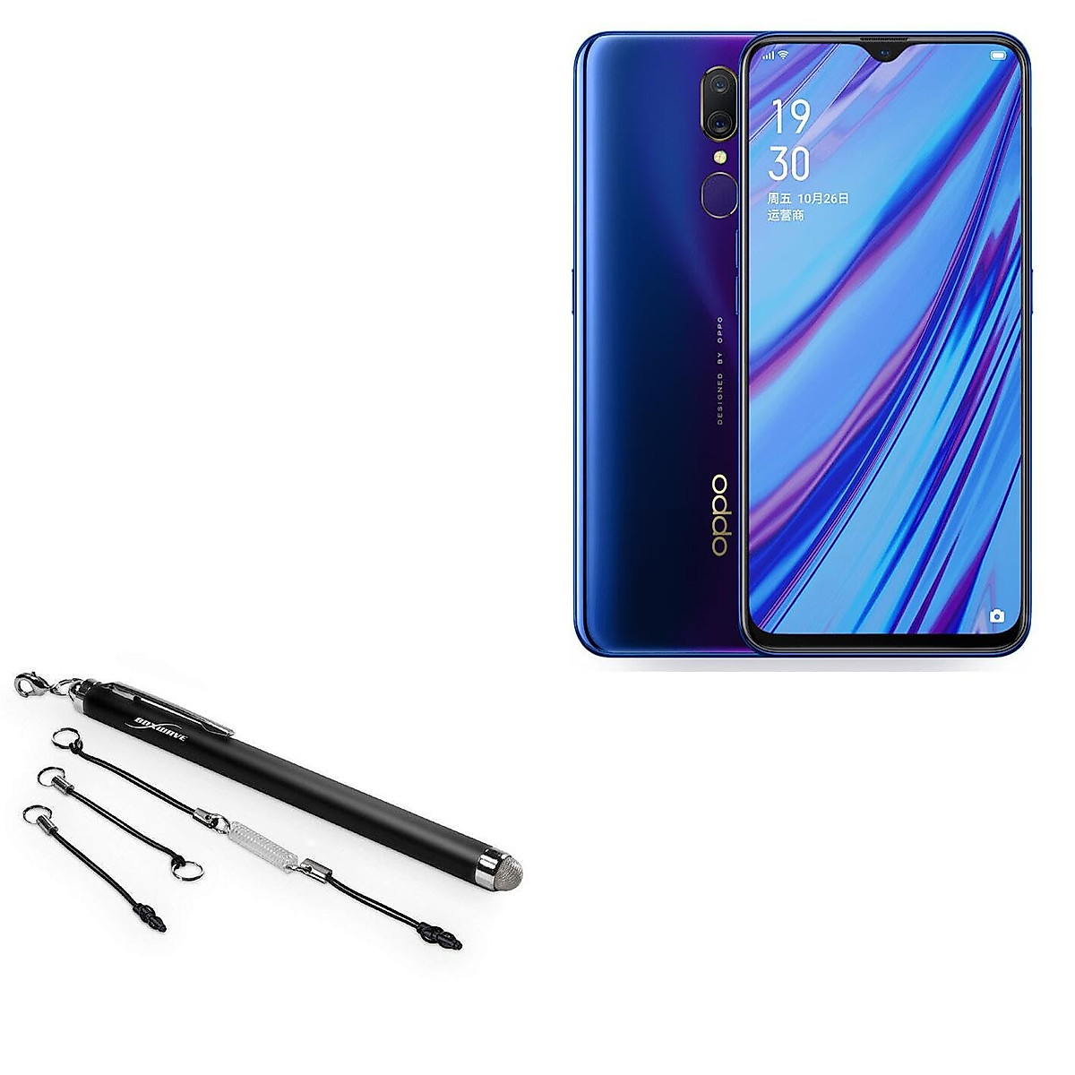 BoxWave Stylus Pen Compatible with Oppo A9 - EverTouch Capacitive Stylus, Fiber Tip Capacitive Stylus Pen for Oppo A9 - Jet Black