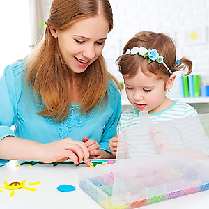 Bluedale 18 Grids Plastic Bead Organizer Box, Detachable Craft Organizer Container, Large Compartment Box with Dividers for Jewelry, Art DIY, Washi Tapes, Fishing Box, Tackle Box