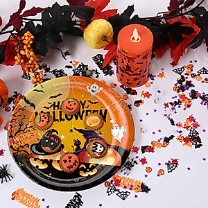 WEIKA Halloween Confetti Glitter, Halloween Party Table Scatter Confetti - Pumpkin Spider Webs Foil Metallic Sequins Confetti Trick or Treat Party Sprinkles Confetti Decorations, 60g