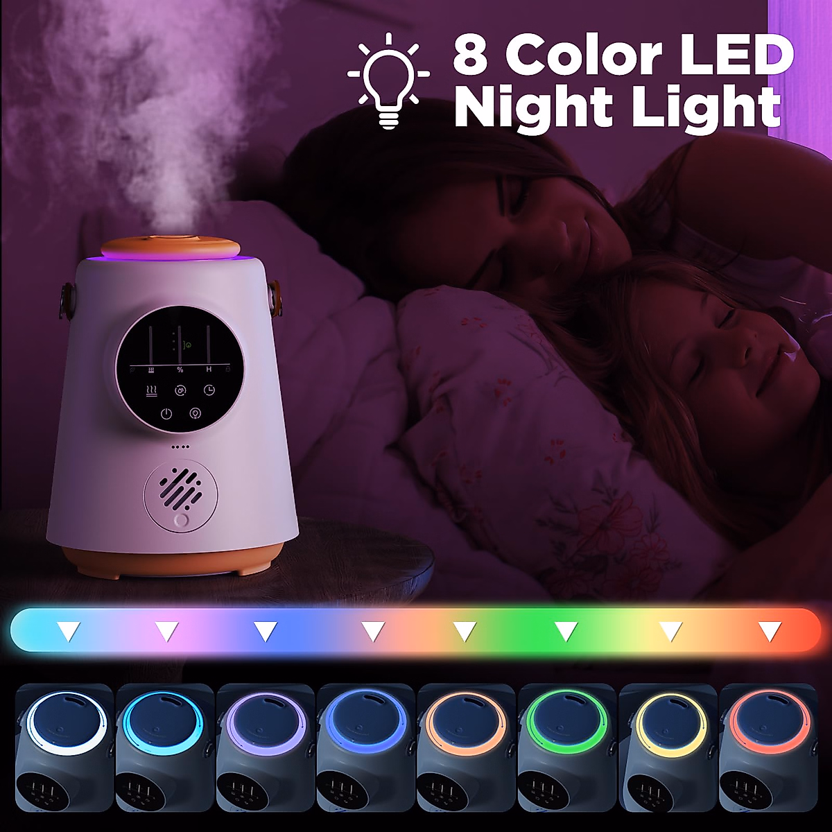 OJEPPA Humidifiers for Bedroom, 2.5L Ultrasonic Cool Mist Humidifiers for Baby Home Office Nursery & Plants, Top Fill Air Humidifier, Super Silent Sleep Mode，Auto Shut-Off (Smart Humidity Setting)