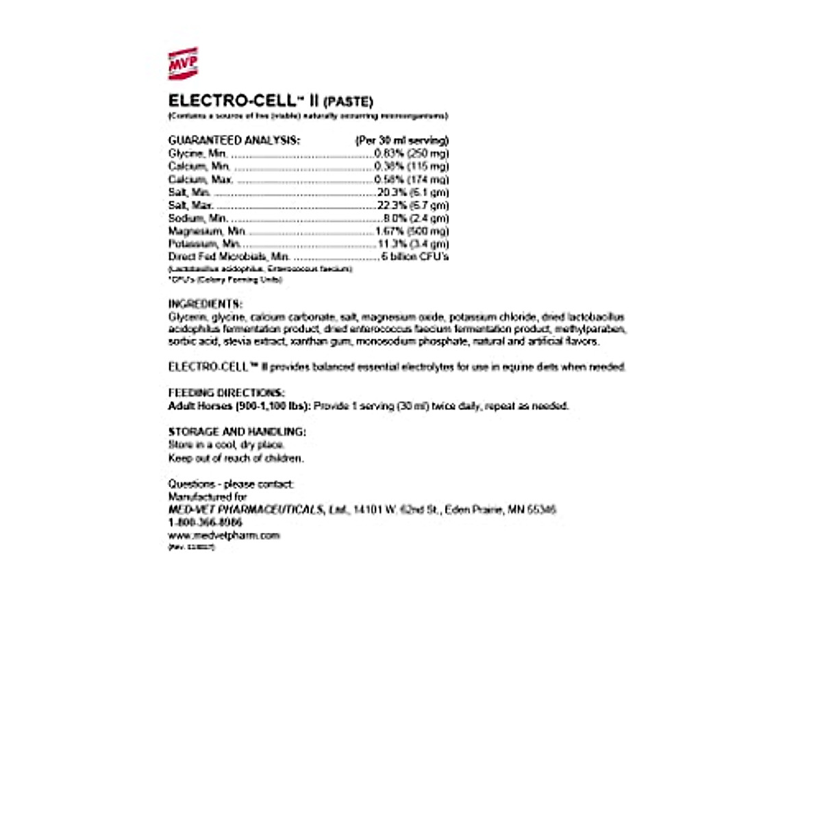 Electro-Cell II Electrolyte Paste for Horses -5-Pack (10 doses)