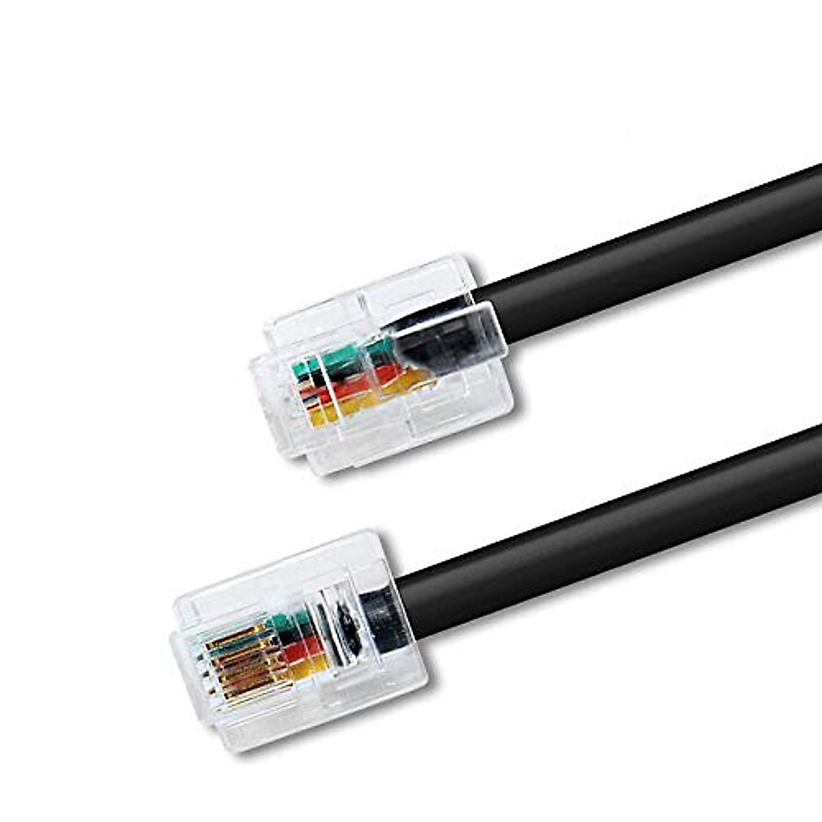 Part Express EopZol 10ft Telephone Line Cord Cable Wire 6P4C RJ11 DSL Modem Fax Phone to Wall Black