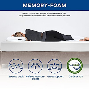 6/8/10/12 inch Gel Memory Foam Mattress for Cool Sleep & Pressure Relief, Medium Firm Mattresses CertiPUR-US Certified/Bed-in-a-Box/Pressure Relieving (10 in, Full) White