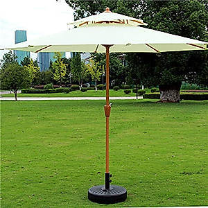 PARASOL HFDIG Outdoor Umbrella, Large Sun Umbrella, Garden Umbrella, Polyester Cloth Umbrella Cloth | Wooden/Rust-Proof Iron Umbrella Pole | Radius 62CM | Without Base
