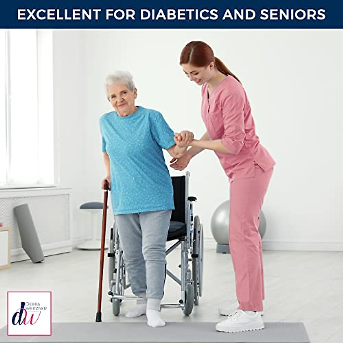 6 Pairs Diabetic Ankle Socks Reinforced Heel and Toe Non-Binding Cushion Socks for Men and Women Grey/Black Sole 13-15 Debra Weitzner