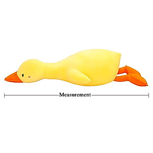 Goose Plush Toy Cute Duck Plushie Hugging Plush Pillow Duck Stuffed Animal for Kids and Friends (Yellow Round Eyes,25.6'')
