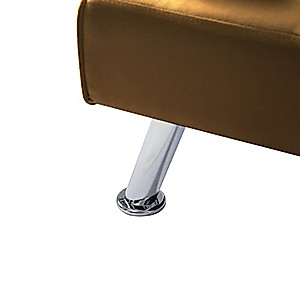 FULife Tufted Upholstered Futon Sofa Convertible Sleeper Couch Bed Daybed Loveseat,Folding Recliner with 2 Cup Holders,Removable Soft Pillow-Top Armrest,3 Angles for Living Room Small Place