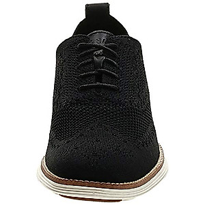 Cole Haan Men's Original Grand Knit Wing TIP II Sneaker, BLACK/IVORY, 10 M US