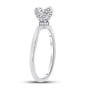 Dazzlingrock Collection 14kt White Gold Womens Round Diamond Solitaire Bridal Wedding Engagement Ring 5/8 Cttw