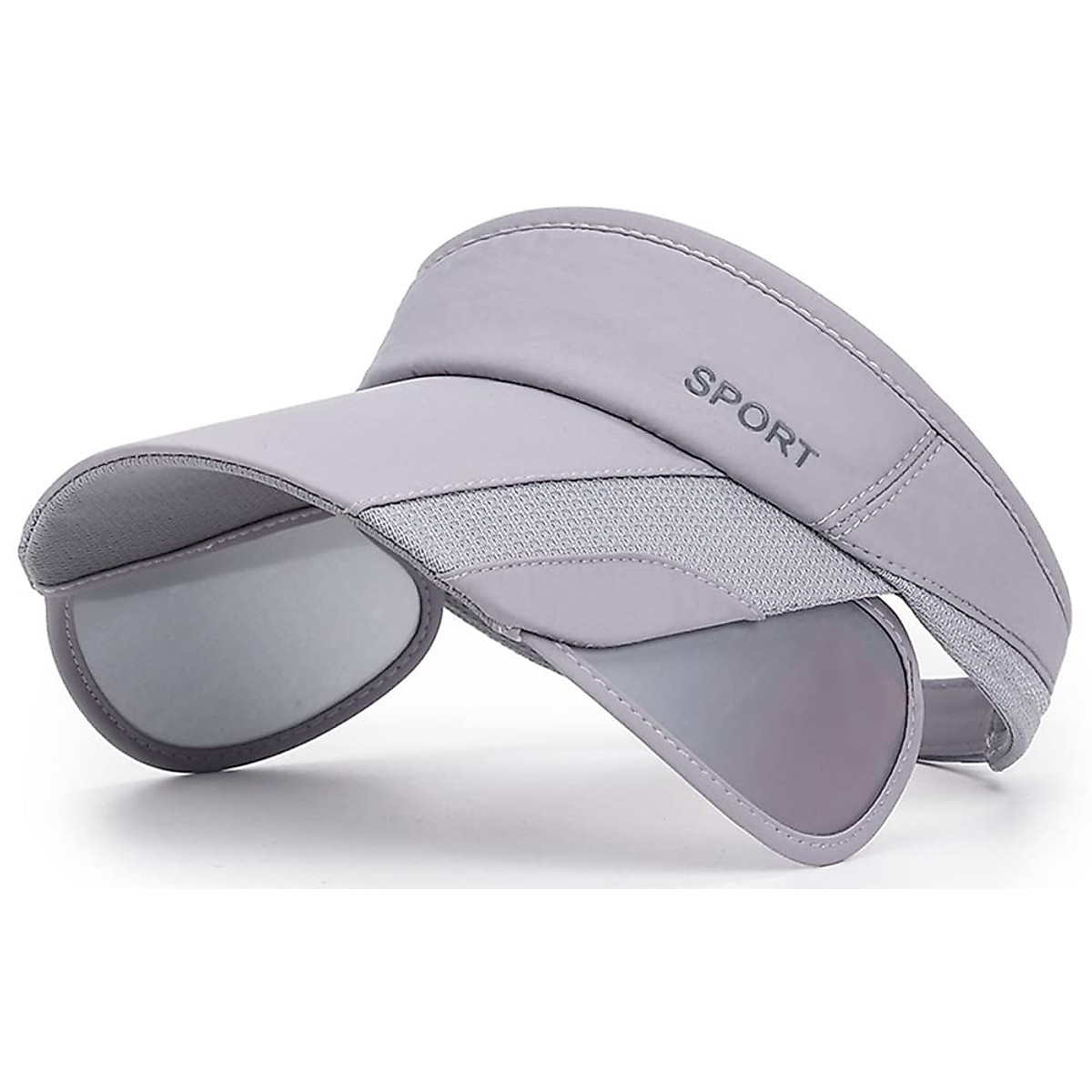 Sun Visor Hat for Women and Men 2 Pack - Retractable Brim Sport Hat, Summer Golf Tennis Running Beach Hat with Ponytail Hole