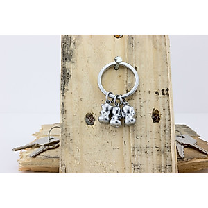 TROIKA THREE MONKEYS – KR17-18/MA – Keyring – emoji monkey – 3 monkeys – See no evil, hear no evil, speak no evil. – keychain, key chain – cast metal– matt – chrome plated – silver – TROIKA-original