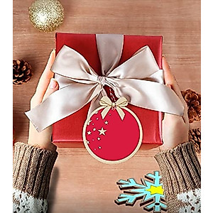 OurWarm 48pcs Wooden Christmas Ornaments Crafts for Kids, Unfinished Wood Slices Ornaments, DIY Crafts Christmas Ornaments Set for Christmas Tree Ornaments