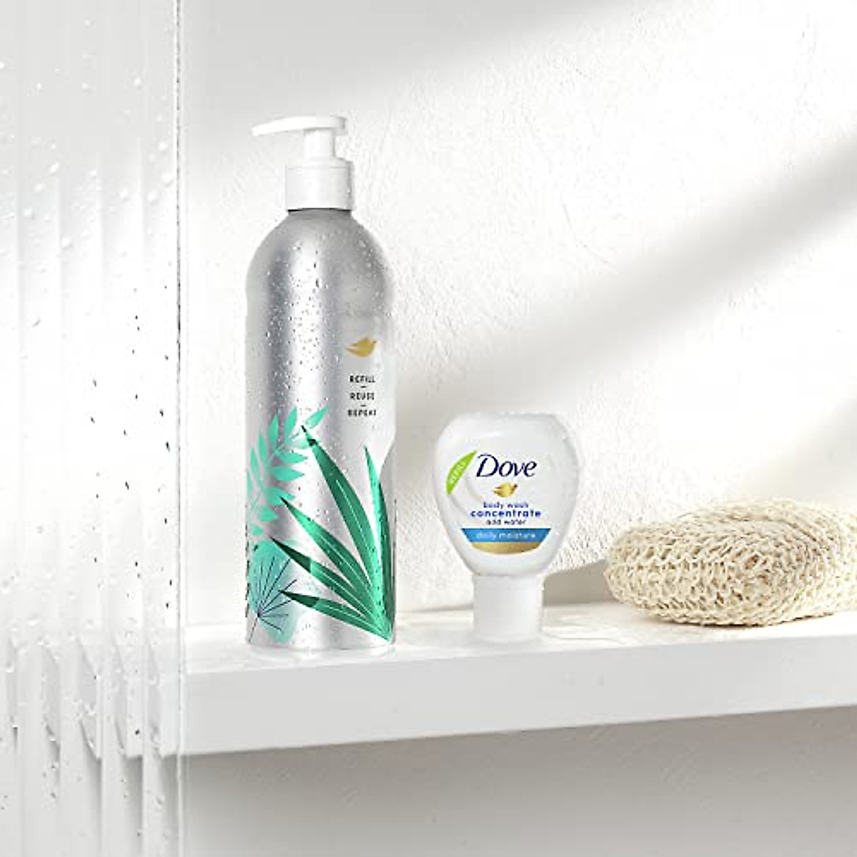 Dove Concentrate Refill 4 Count for Instantly Soft Skin and Lasting Nourishment Daily Moisture Refill for use Reusable Bottle 4 fl oz (makes 16 fl oz of Body Wash)