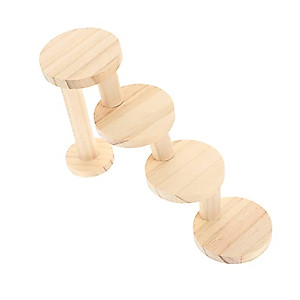 Balacoo Hamster Toy Chinchilla ladders Small Animal Climbing Ladder Chinchilla Rat Platform pet cage Playing Ladder Hamster Climbing Toys pet Toy to Rotate Platform Ladder Wood