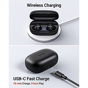 LavaBeans in-Ear Earbuds, Wireless Headphones with Charging Case, Black