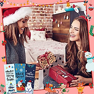 YoeeJob 120pcs Christmas Bookmarks Bulk for Women/Men/Kids, Xmas Tree Snowman Santa Reindeer Claus Bookmark for Book Lovers, Christmas Gift for Students, Holiday Party Favors