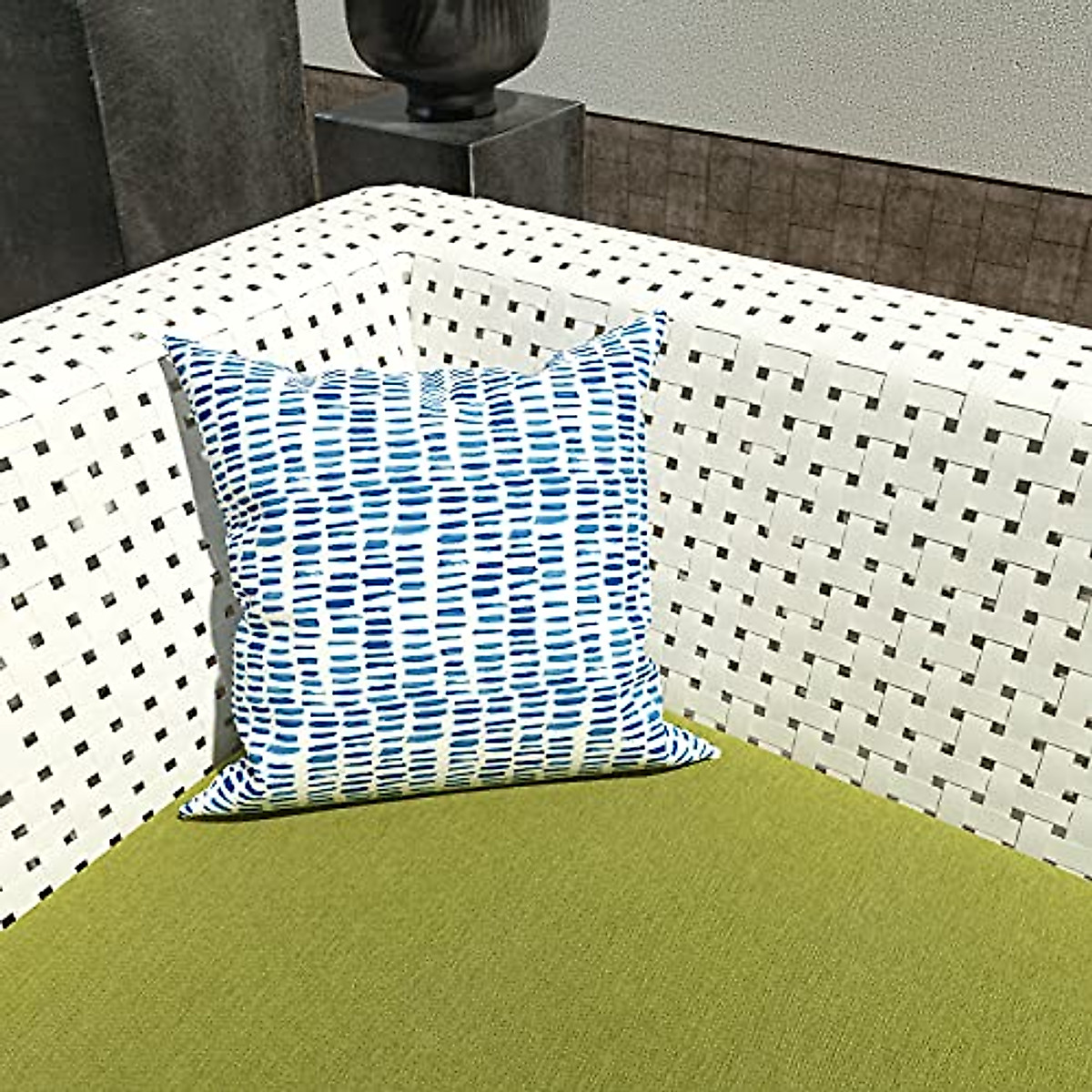LVTXIII Outdoor Pillow Covers ONLY, Square Throw Pillow Covers, Modern Cushion Cases for Sofa Patio Couch Decoration 18 x 18 Inch, Pack of 2, Pebble Blue