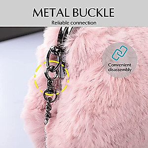 Fur Story Purses for Women Fluffy Crossbody Bag Faux Fur Shoulder Bag with rhinestone Button Fuzzy Plush Purses for Women Girls