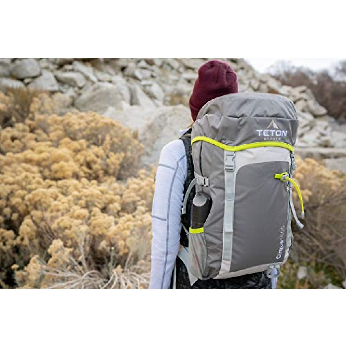 TETON Sports Cirque 1600 Backpack; Packable, Lightweight, Comfortable Daypack for Hiking and Travel; Overnight Bag,Grey, 22" x 15" x 6.75"