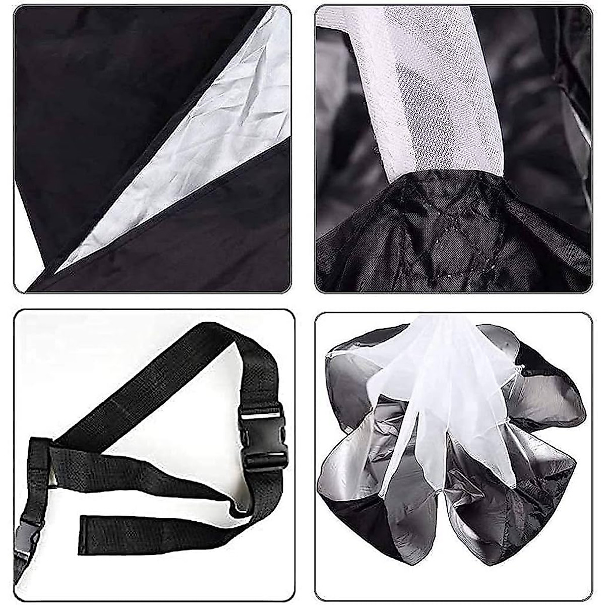 BULLETSHAKER Running Speed Training Football Parachute - 48" Inch for Kids Resistance Sprint Trainer - Chute Soccer Training