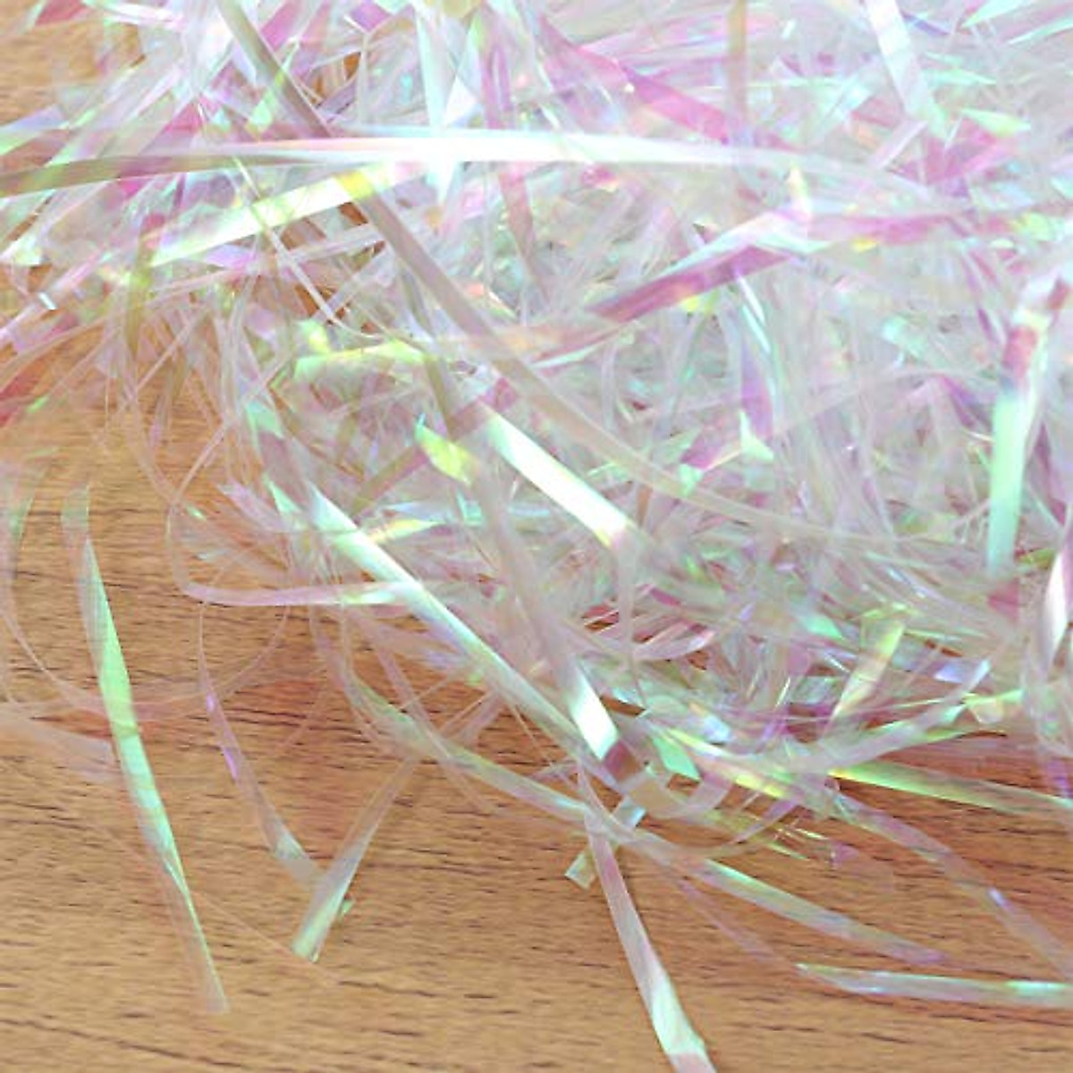 Milisten 20 Grams Iridescent Paper Shred Filler Sparkly Shredded Crinkle Paper for Gift Wrapping and Basket Filling 3MM