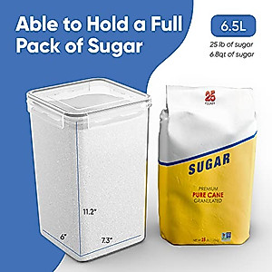 Chef's Path Extra Large Food Storage Containers with Lids Airtight (6.5L|220 Oz|2 Pack) for Flour, Sugar, Rice & Baking Supply - Airtight Kitchen & Pantry Bulk Food Storage for Kitchen Organization