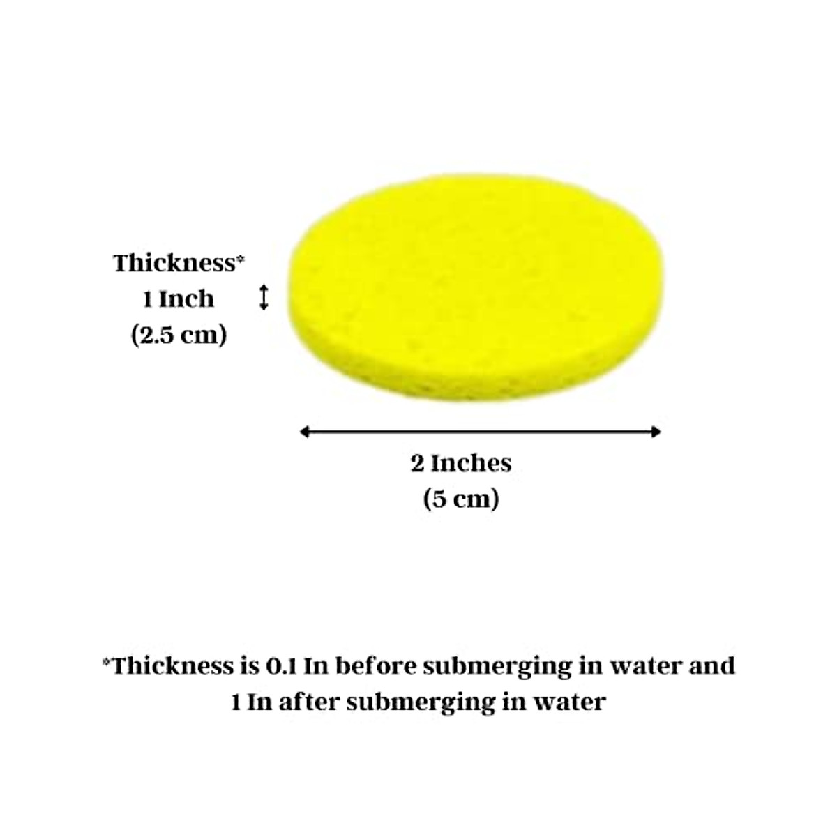 Hermit Crab Sponges for Water, 3 Pack Unbleached Hermit Crab Accessories & Supplies, Pet Crab Sponges Provide Nutrients and Maintain Tank Humidity, Water Dish Yellow Real Sea Sponges, 2" x 1"